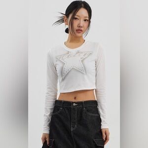 Lewkin | Tops | Nwot Star Long Sleeve Cropped Top In Sm | Poshmark